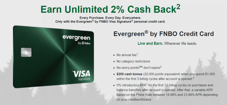 $200 FNBO Evergreen Credit Card Bonus | BonusCoach